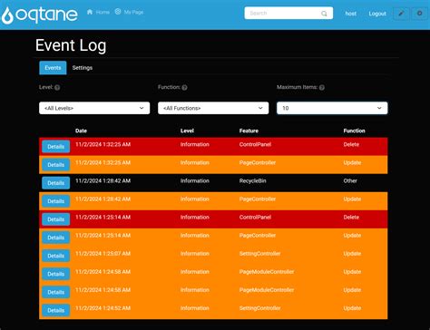 Event Log Oqtane Docs Apis And More For The Modular Blazor