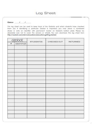50 Sample Log Sheet Templates In Pdf Ms Word