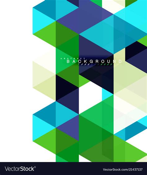 Multicolored Triangles Abstract Background Mosaic Vector Image