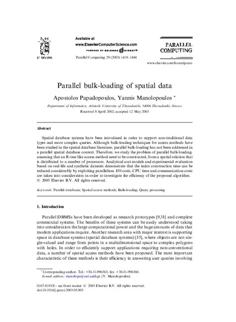 pdf parallel bulk loading of spatial data
