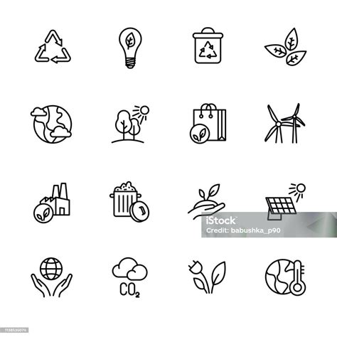 간단한 아이콘 세트 생태와 자연 관리 보호 및 환경 보전 보존 행성 자연 생물 자원 생태 자연 에너지 환경 및 재활용 아이콘 0명에 대한 스톡 벡터 아트 및 기타 이미지