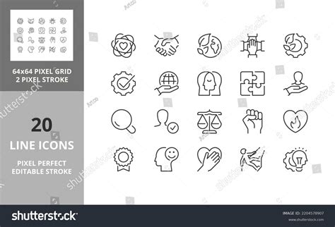 Core Values Concepts Thin Line Icon Stock Vector Royalty Free 2204578907 Shutterstock