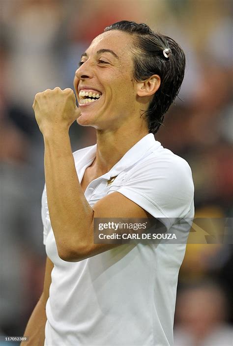 Italian Player Francesca Schiavone Celebrates After Beating News