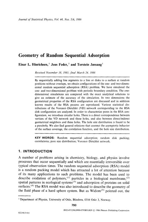 pdf geometry of random sequential adsorption
