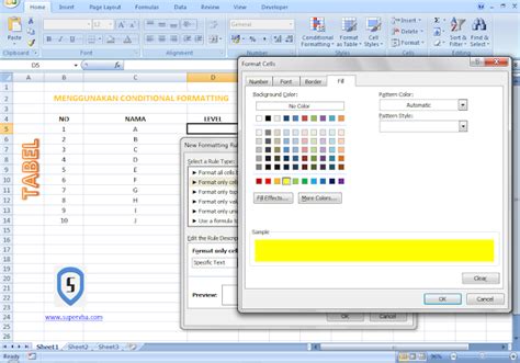 Mewarnai Otomatis Cells Excel Menggunakan Conditional Formatting