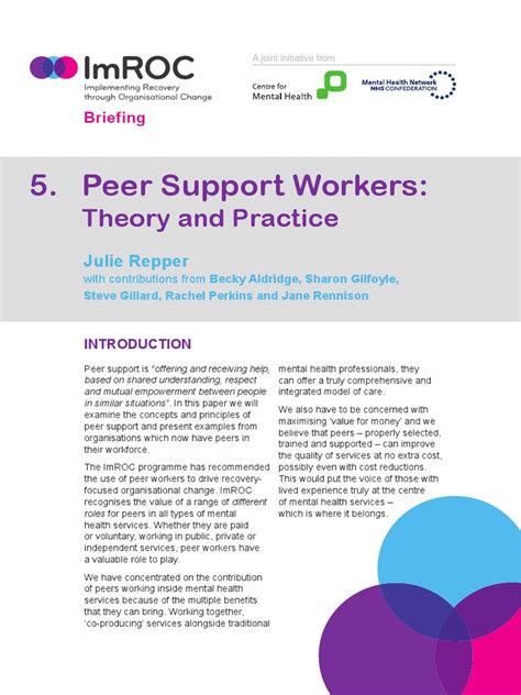 Peer Support Workers Theory And Practice Recovery Approach Mental