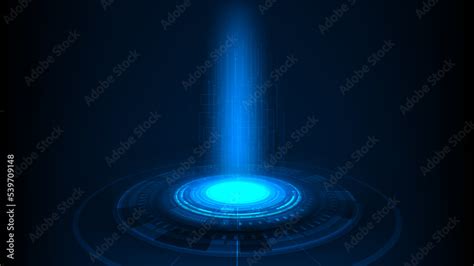 Vector Hi Tech Circuit Board Design Innovation Concept Communication Technology On Blue