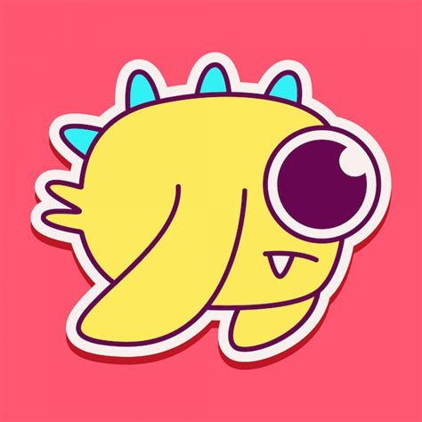 귀여운 몬스터 캐릭터 디자인 프리미엄 벡터