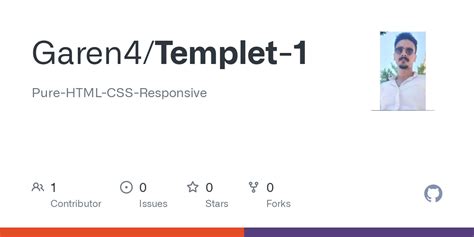 GitHub Garen4 Templet 1 Pure HTML CSS Responsive