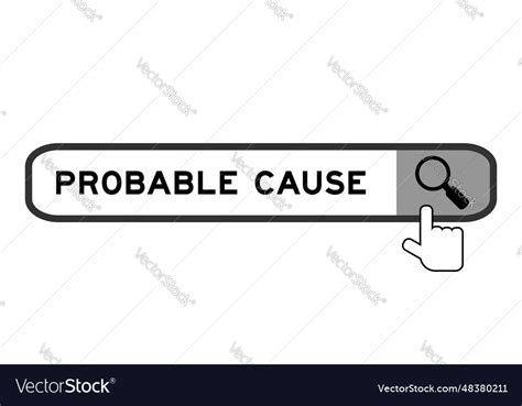 Search Banner In Word Probable Cause With Hand Vector Image