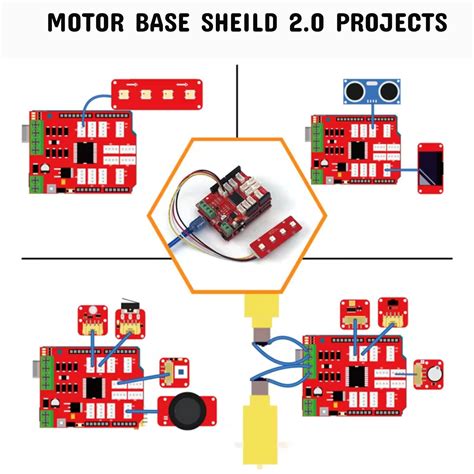 Elecrow Crowtail Motor Base Shield 2 0 Arduino Compatible Motor Driver Shield And Expandable