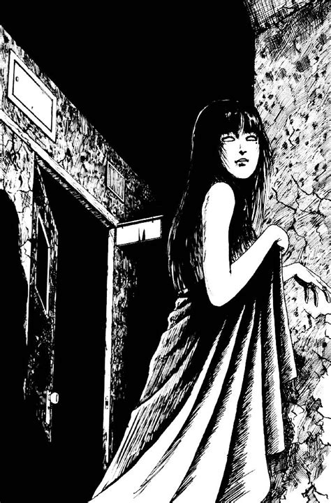 Junji Ito Manga Panel Современное искусство Эскизы персонажей Искусство