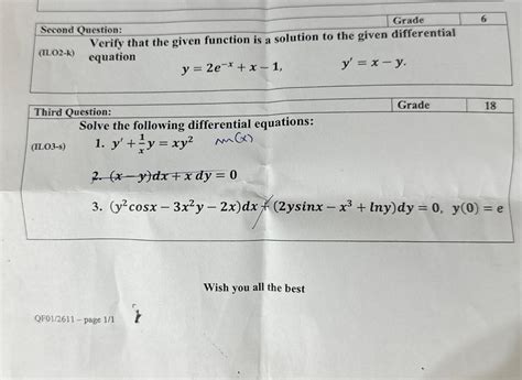 Solved Second Question Begin Tabular L L Grade Chegg Com