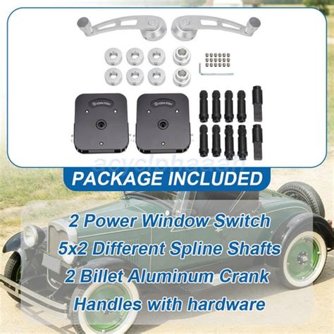 Universal Power Window Crank Switch And Lever Handle Manual To Electric