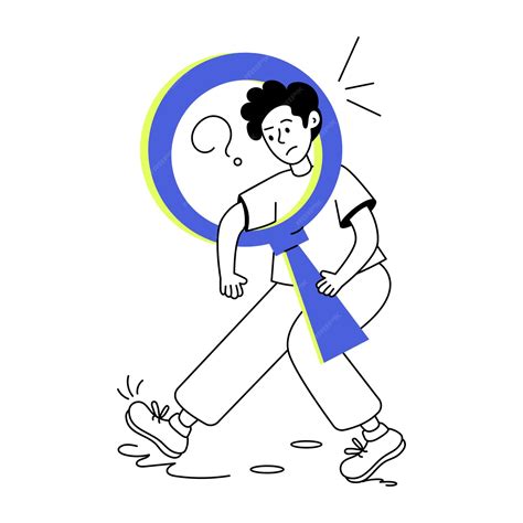 Ilustración Lineal Premium De Persona Buscando Vector Premium