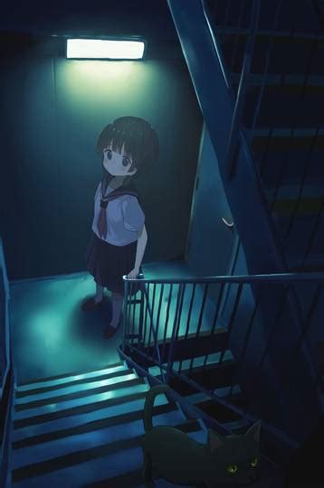 階段の猫 KURO