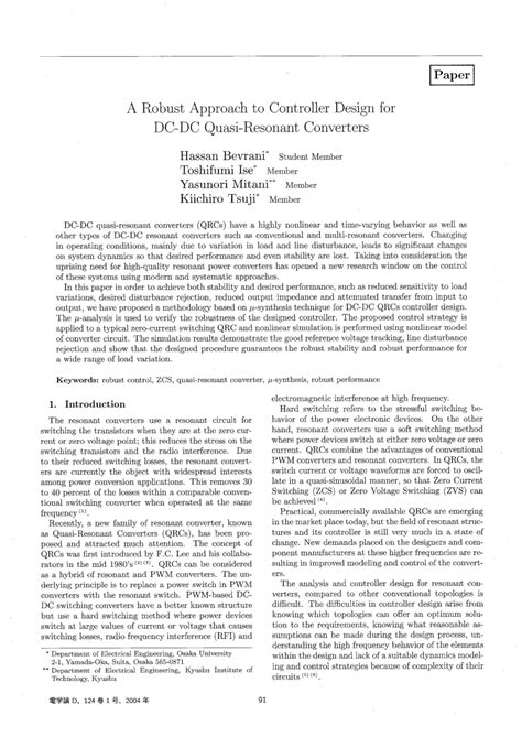 Pdf A Robust Approach To Controller Design For Dc Dc Quasi Resonant Converters