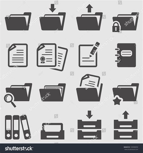 Folder Icons Setvector 130998959 Shutterstock