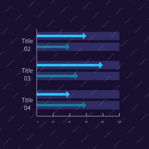 Premium Vector Clustered Arrows Infographic Chart Design Template For Dark Theme