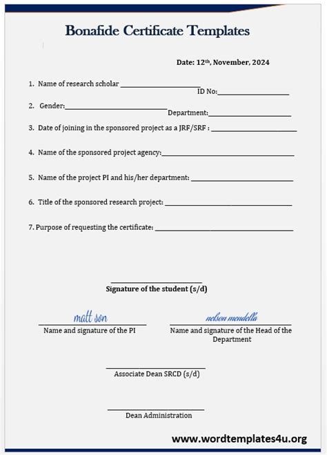 How To Get Format For Bonafide Certificate Images