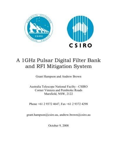 A 1ghz Pulsar Digital Filter Bank And Rfi Mitigation System