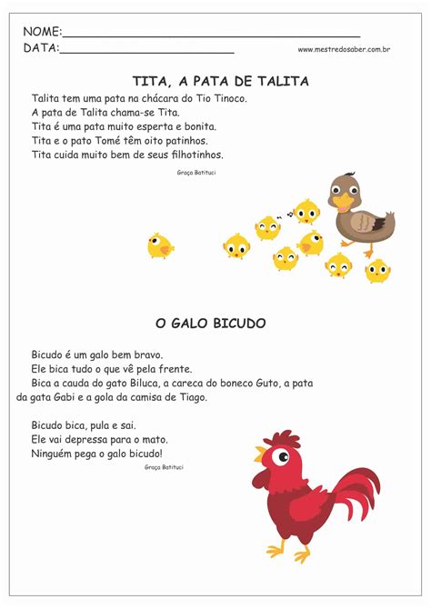 Textos Pequenos Para Leitura 2 Ano Zuledu