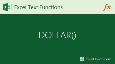 DOLLAR Function Excel Functions