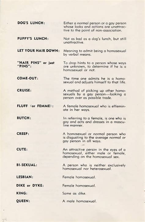 Glossary Of Homosexual Terms From 1964 Is Spot On • Instinct Magazine