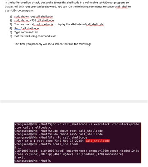 Solved In The Buffer Overflow Attack Our Goal Is To Use