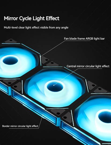 Teucer Jm 1 Pc 냉각 케이스 선풍기 Argb 미러 사이클 조명 효과 무선 스티칭 Pwm 수냉 360mm Cpu
