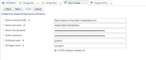 ibm filenet creating amazon s3 advanced storage area in filenet p8