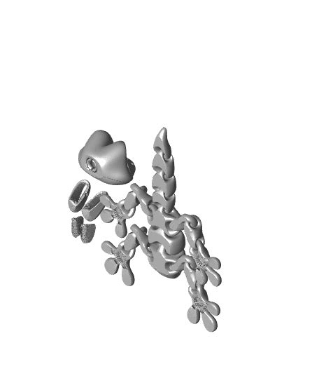 Blob Gecko Flexi Magnetic Art Toy With Rock 3d Model By Bloblab On Thangs