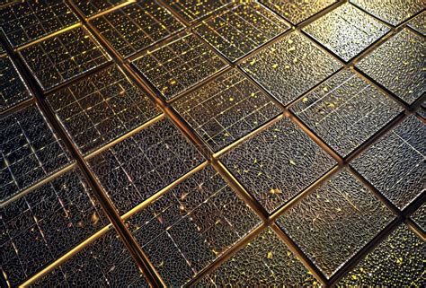 Intricate Golden Circuit Mosaic With Glowing Elements Generative Ai Stock Illustration