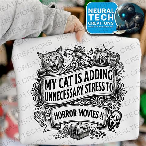 Funny Cat Horror Movie Png Spooky Cat Mom Humor Halloween Movie