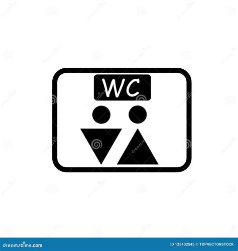 在白色背景隔绝的wc象， Wc标志 库存例证 插画 包括有 图象 人们 空白 妇女 查出 绅士 125402545