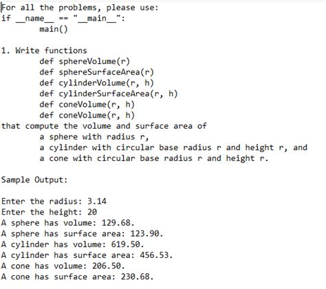 Solved 11 For All The Problems Please Use If Main