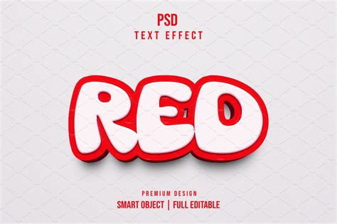 Red 3d Text Effect Layer Styles ~ Creative Market