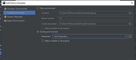 Running Scrapy Conda Configuration Throws Error But Running In