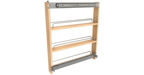 Rev A Shelf BSKS C Wood Classics W Base Cabinet Pull Out Organizer Add On Spice Rack