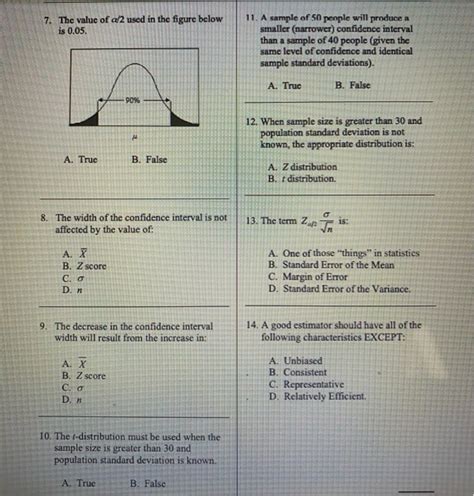 Solved Confidence Intervals 1 4 The Confidence Level Of An