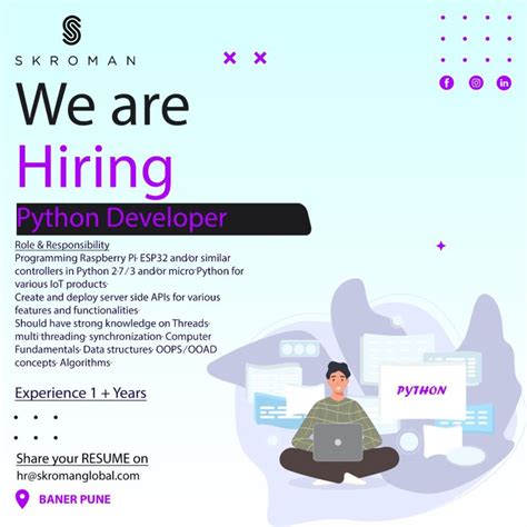 we are hiring we are looking for python developer prathmesh deshmukh