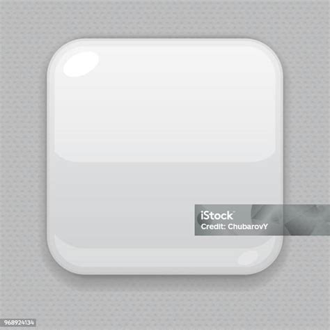 회색 배경에 흰색 웹 버튼입니다 3d 아이콘 광장 누름 버튼에 대한 스톡 벡터 아트 및 기타 이미지 누름 버튼 0명 3차원 형태 Istock