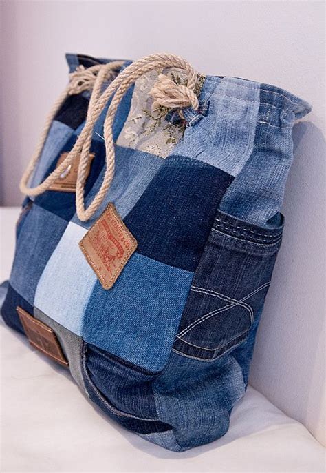 55 Ideias De Artesanato Com Jeans Para Fazer Em Casa Revista Artesanato Bolsos De Jeans