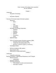 MIS Exam Review Pdf Exam Consists Of Multiple Choice Questions No Trick Questions Chapter