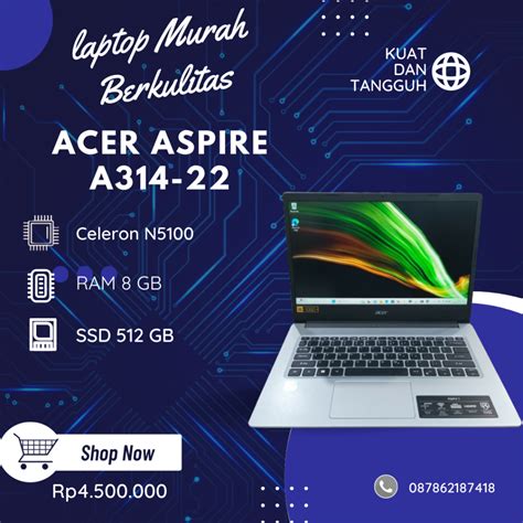 Jual Laptop Acer Aspire A Ram Gb Ssd Gb Membuat Pekerjaan Anda Menjadi Maksimal