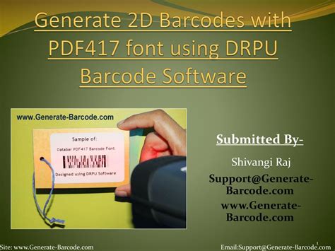PPT Design Barcode With PDF Font By Using DRPU Barcode Tool PowerPoint Presentation ID