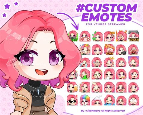 Custom Chibi Emotes Creation For Vtuber Streamers Custom Chibi Emotes