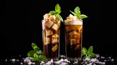 키가 큰 잔에 담긴 크리미하고 차가운 커피 음료의 질감을 강조하는 쏟아지는 즐거움 프라페 아이스 라떼 아이스 커피 배경 일러스트 및 사진 무료 다운로드 Pngtree