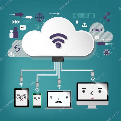 cloud computing illustration connection stock vector image by ©aha x