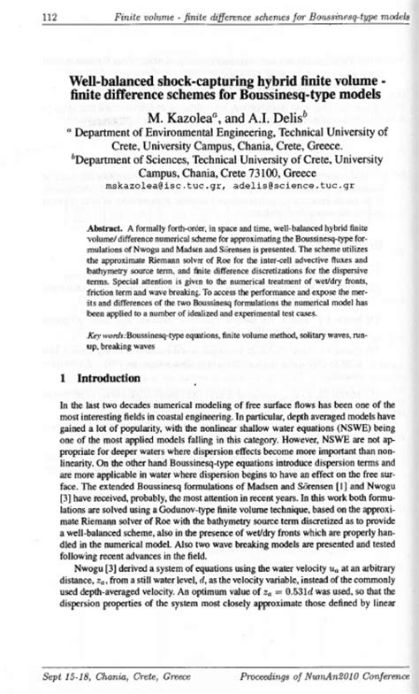 Pdf Well Balanced Shock Capturing Hybrid Finite Volume Finite Difference Schemes For